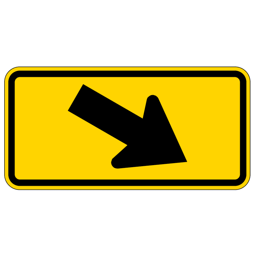 W16-7p - Downward Diagonal Arrow - Warning Lites of Southern Illinois