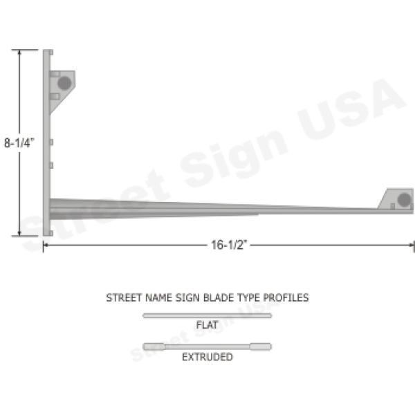 Metro Wing 14" #8 Sign Bracket - Warning Lites of Southern Illinois
