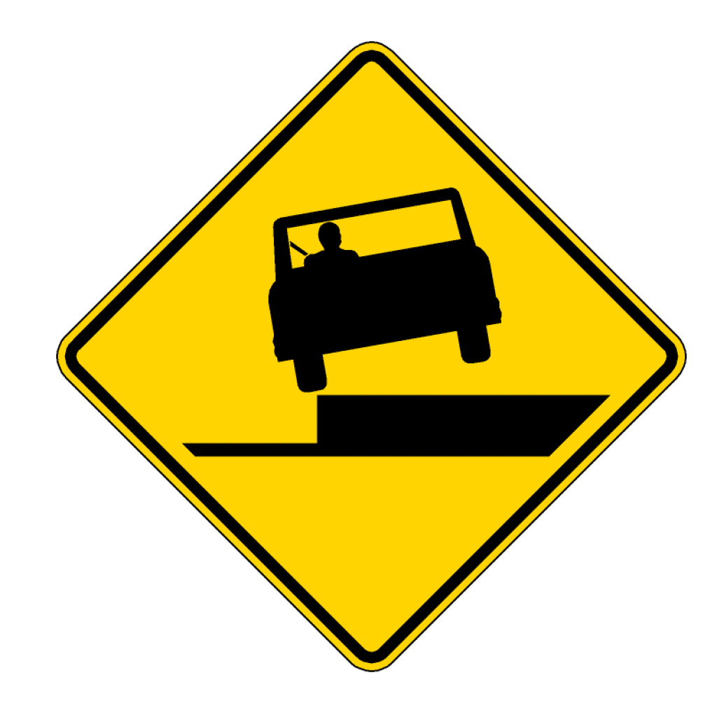 W8-17 - Shoulder Drop Off (symbol) - Warning Lites of Southern Illinois